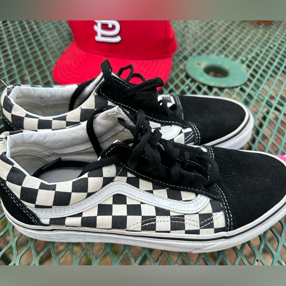 Vans - Old Skool Low Black White Checkers Sneakers Si… - Gem